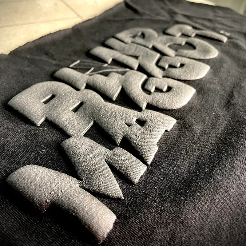 Custom Puff Printing Logo Black Unisex Sweatshirt 500 Gsm Cotton ...