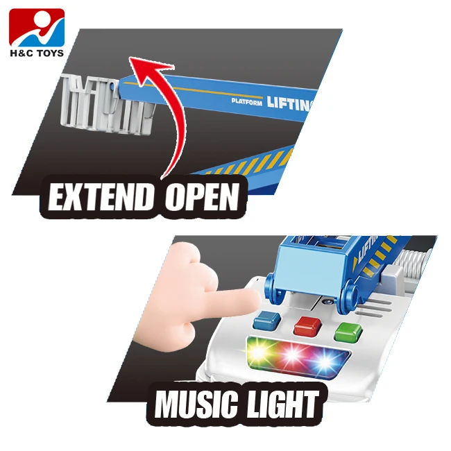 Mini Plastic Inertial Friction Ladder Truck Toy - Electric Lights & Music