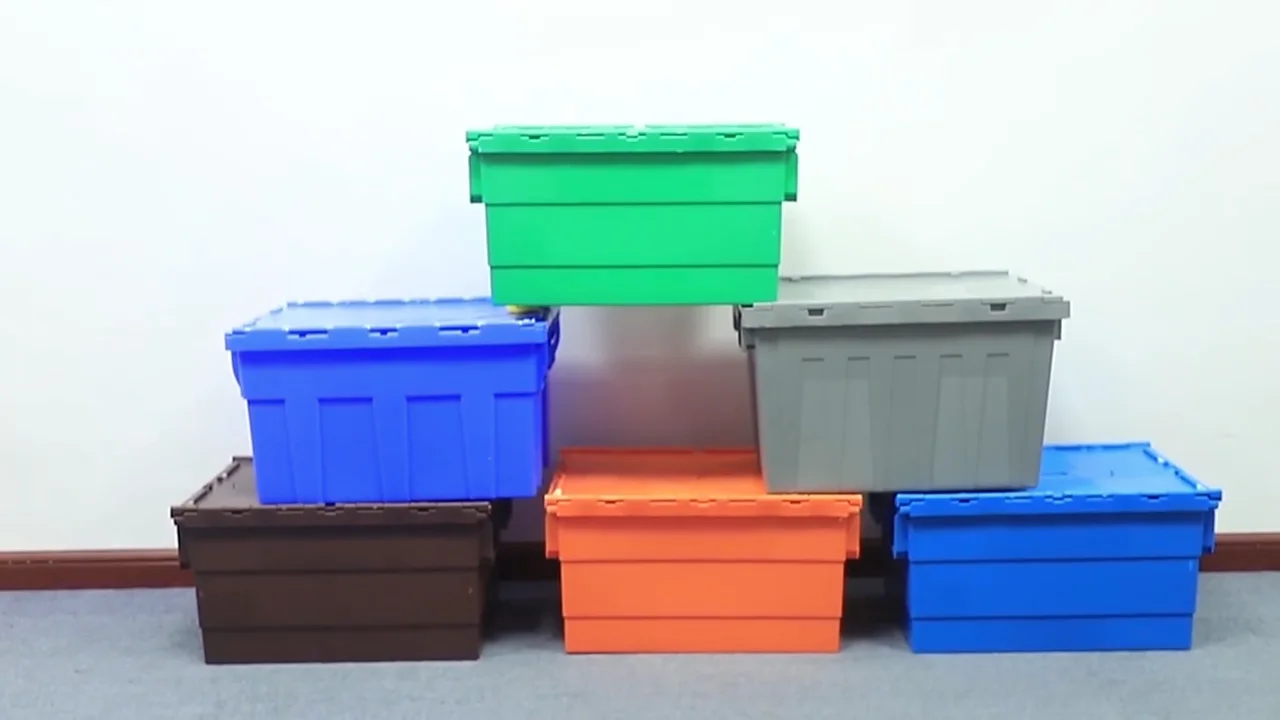 Hot Sale Plastic Tote Box Stacking Crates 60l 15gallon Wholesale Moving ...