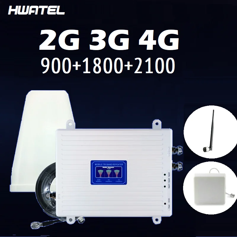 Dual Output Signal Amplifier Triband Booster Two Antennas Full Kit 4g ...