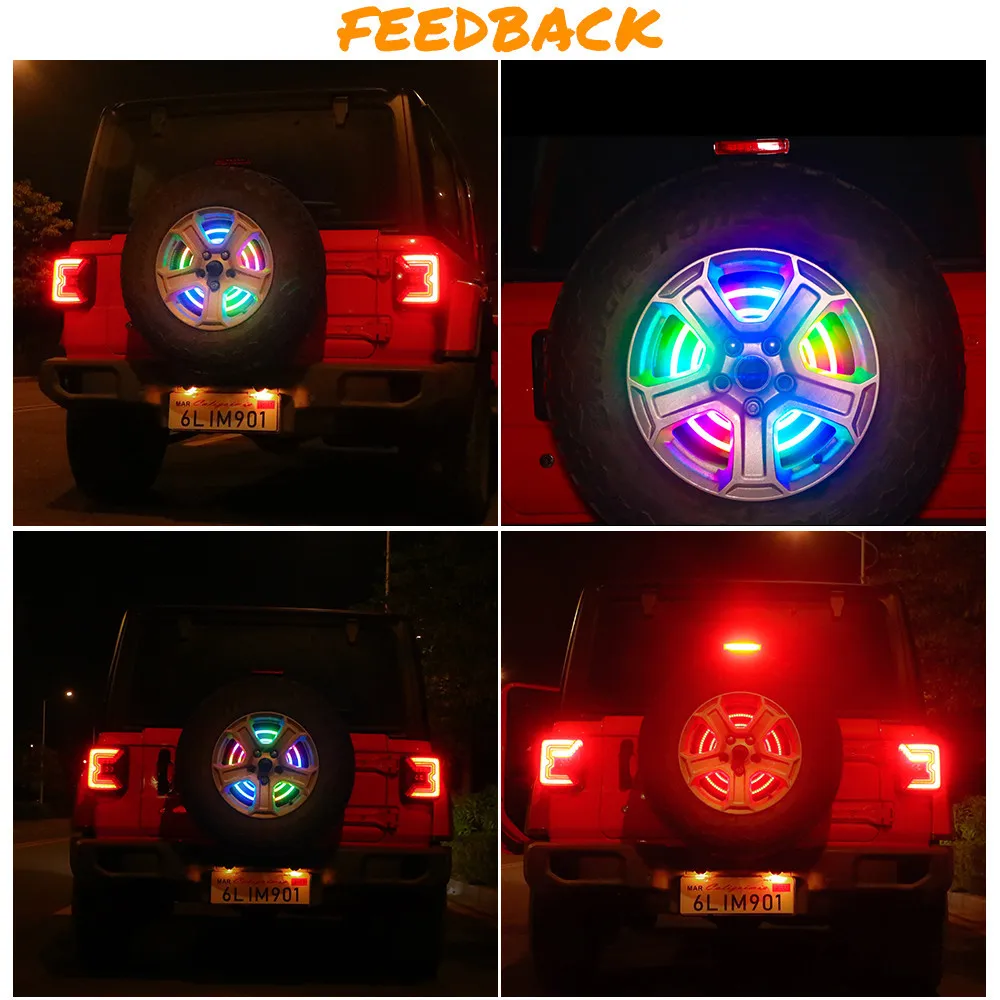 Rgb Double Ring Spare Tire Brake Light For Jeep Wrangler Jk 2007-2018 ...