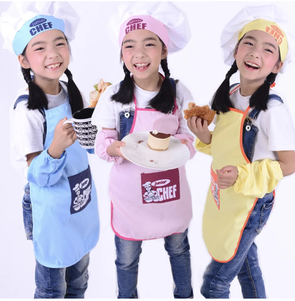 Wholesale Sublimation Kids Apron And Chef Hat Painting Custom Logo ...