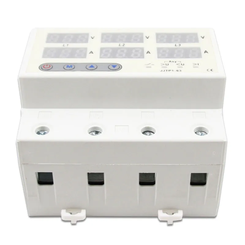 Three 3 Phase Adjustable Voltage Current Protector 63a 60a 220v 3p+n ...