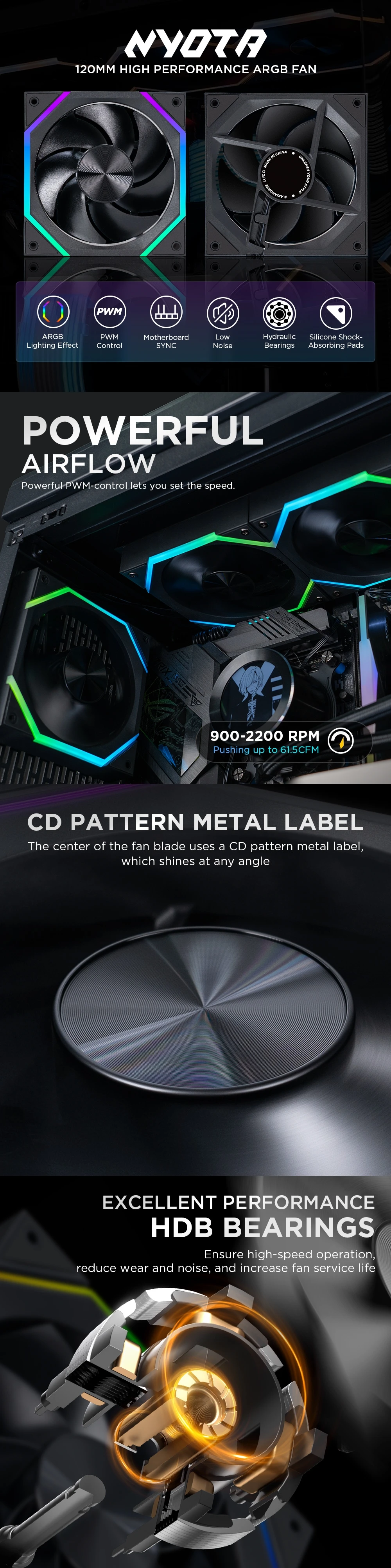 ASIAHORSE Infinity Reverse Blade Fans - High Quality Cooling