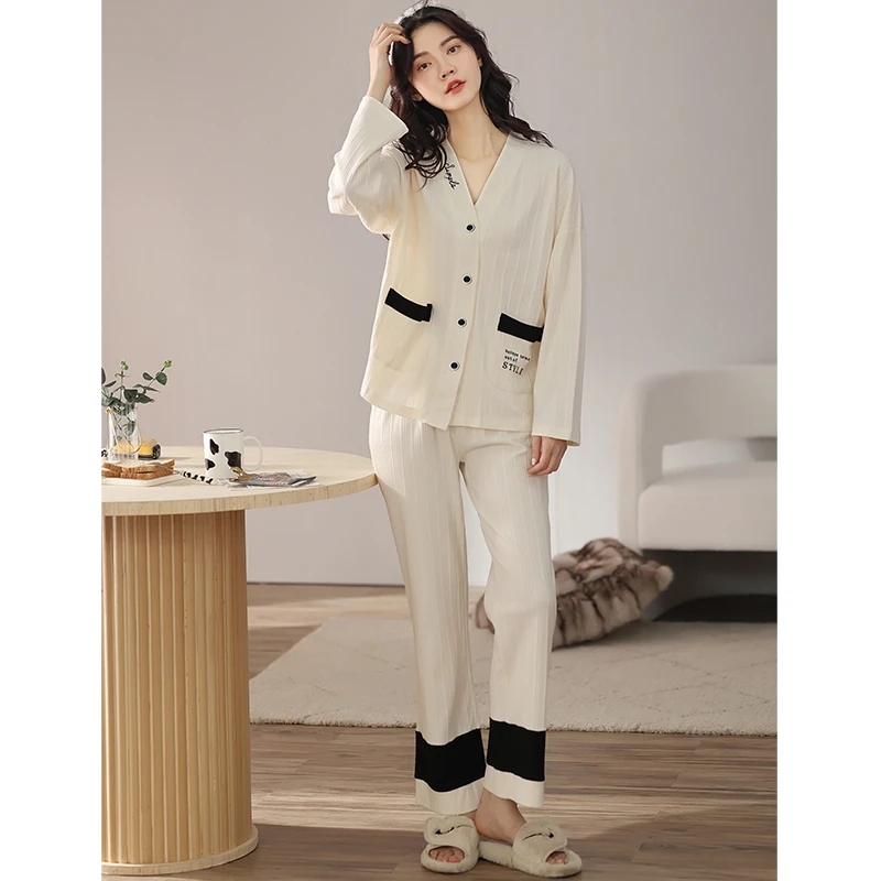 Elegant Cotton Homewear - Quality Long Sleeve Pajamas