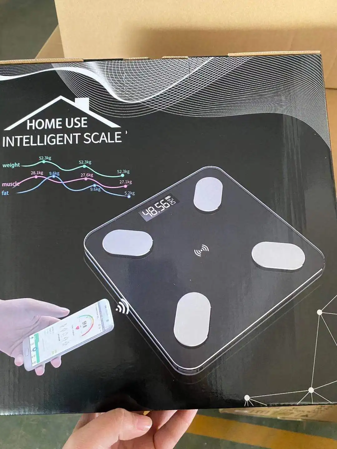 Eight Electrodes Led Bioimpedance Scale Smart Digital Body Fat Analyzer ...