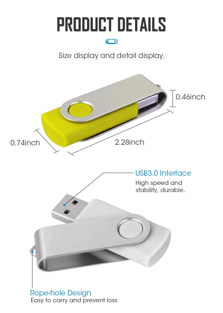 Custom Logo Swivel USB Flash Drives - XSY Memory Sticks