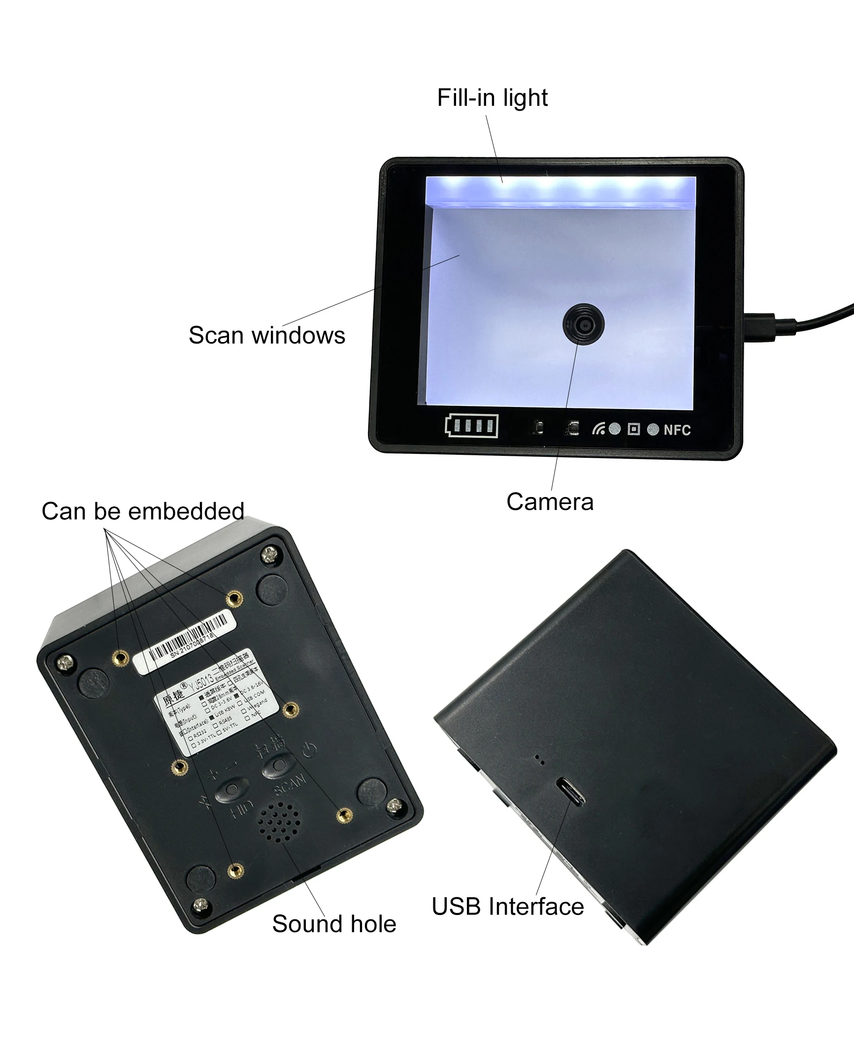 OCR NFC Card Readers Rfid Barcode Scanner Barcode Readers 2d Barcode ...