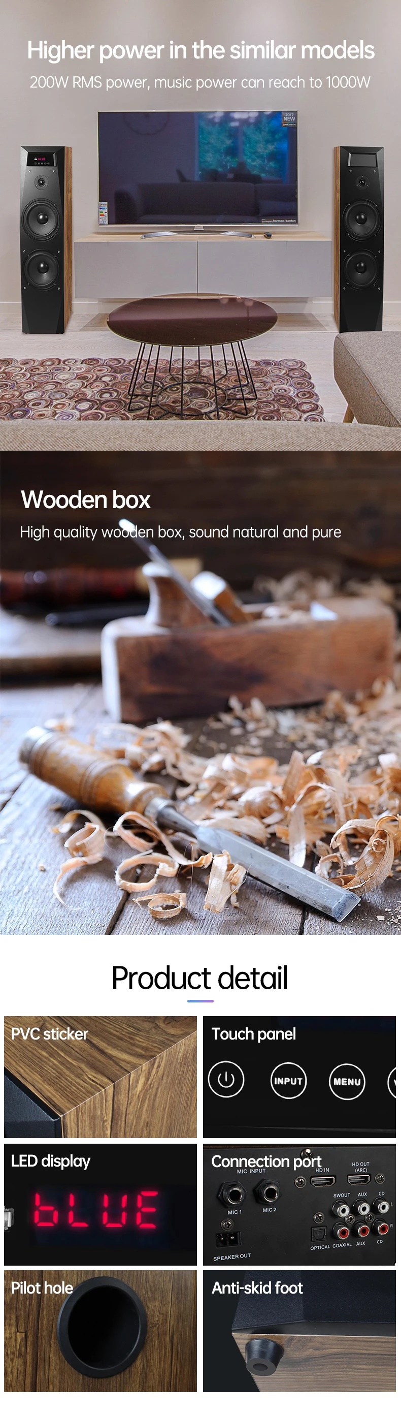 2021 Kinma Desktop Two Way Hifi Stereo Active Speaker IA-230D