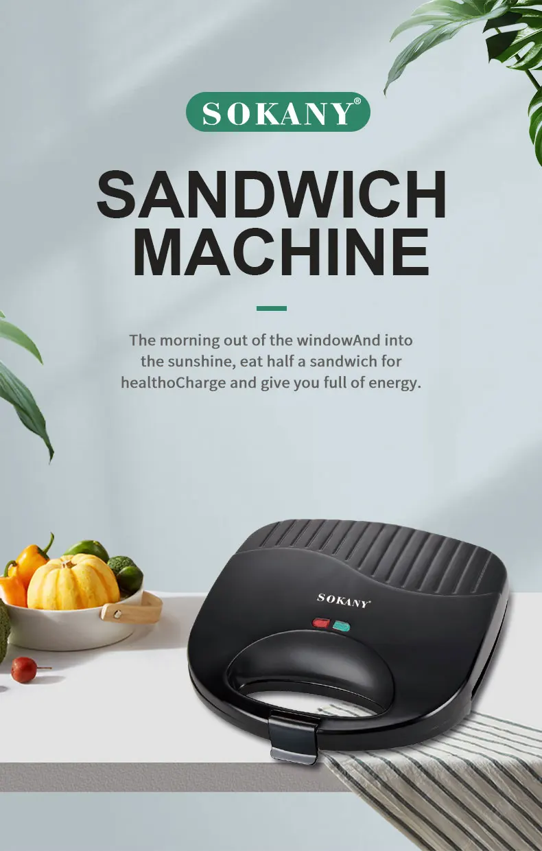 Sokany Product Sk-115 Sandwich Maker Machine Double-sided Heating ...