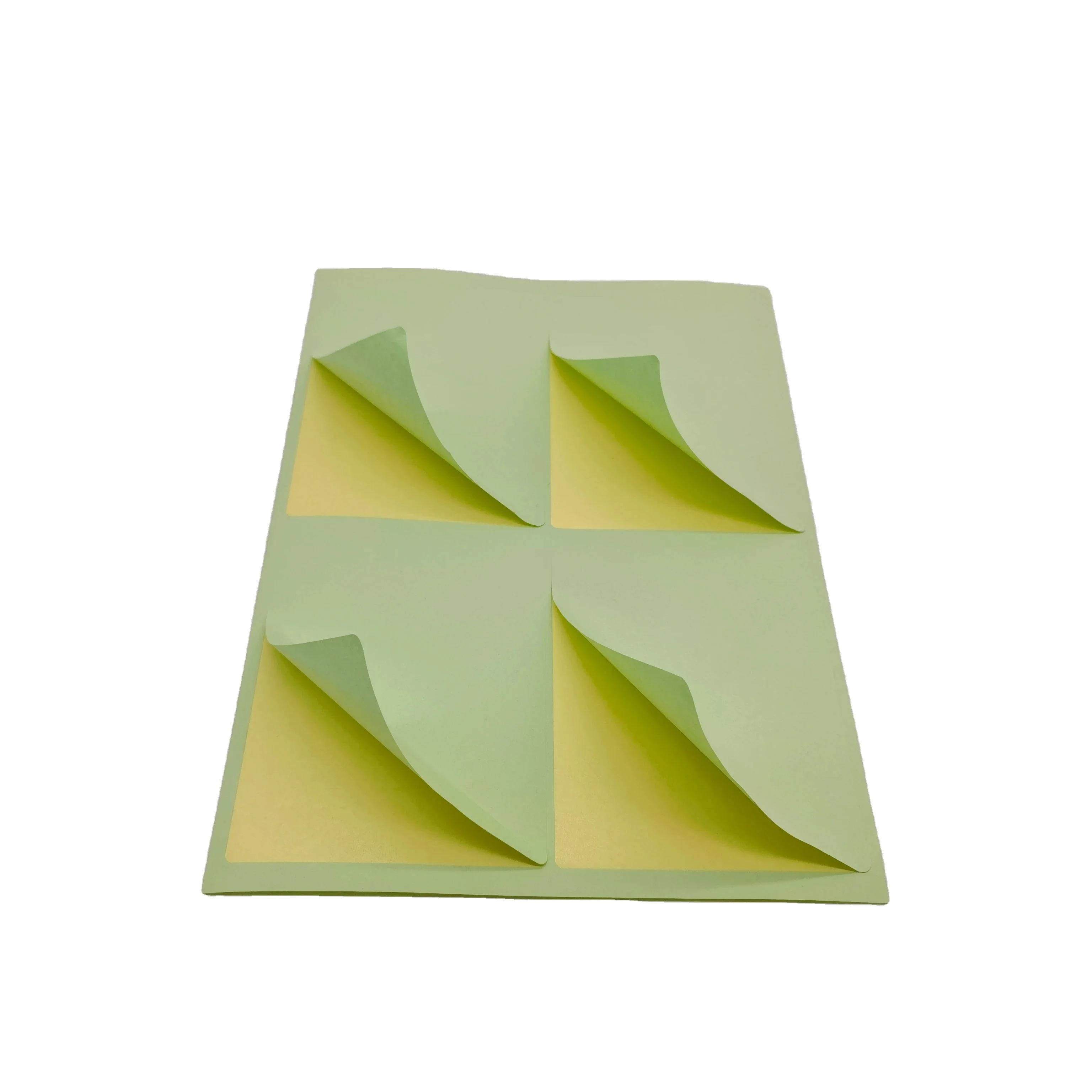 Light Green Matte A4 Size Sticker Paper 4 Pieces Self-adhesive Rounded ...