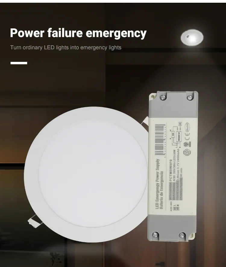 High Quality Rechargeable Recessed Downlight LED Panel Light Emergency Kit