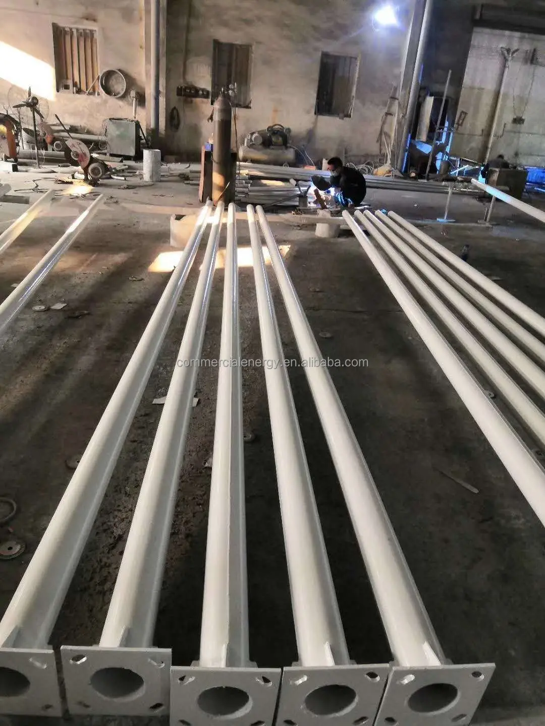 Hot-Dip Galvanized Street Light Pole 3m 4m 6m With Underground Anchor ...