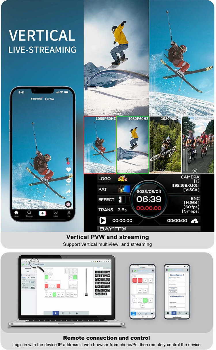 Pro Live Video Mixer Switcher Encoder Broadcast Streaming Device ...