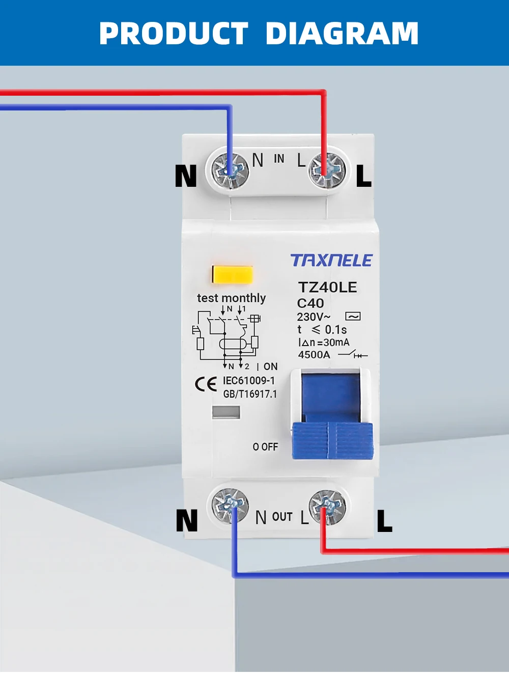 Rcbo Mcb Dpnl Residual Current Circuit Breaker 1p+n Dz40le Epnl Over ...