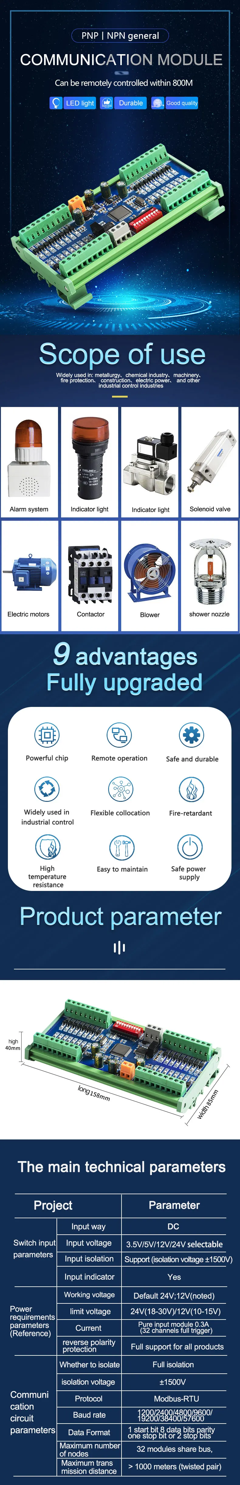 16-channel RS485 Digital Input Module - Reliable Data Acquisition