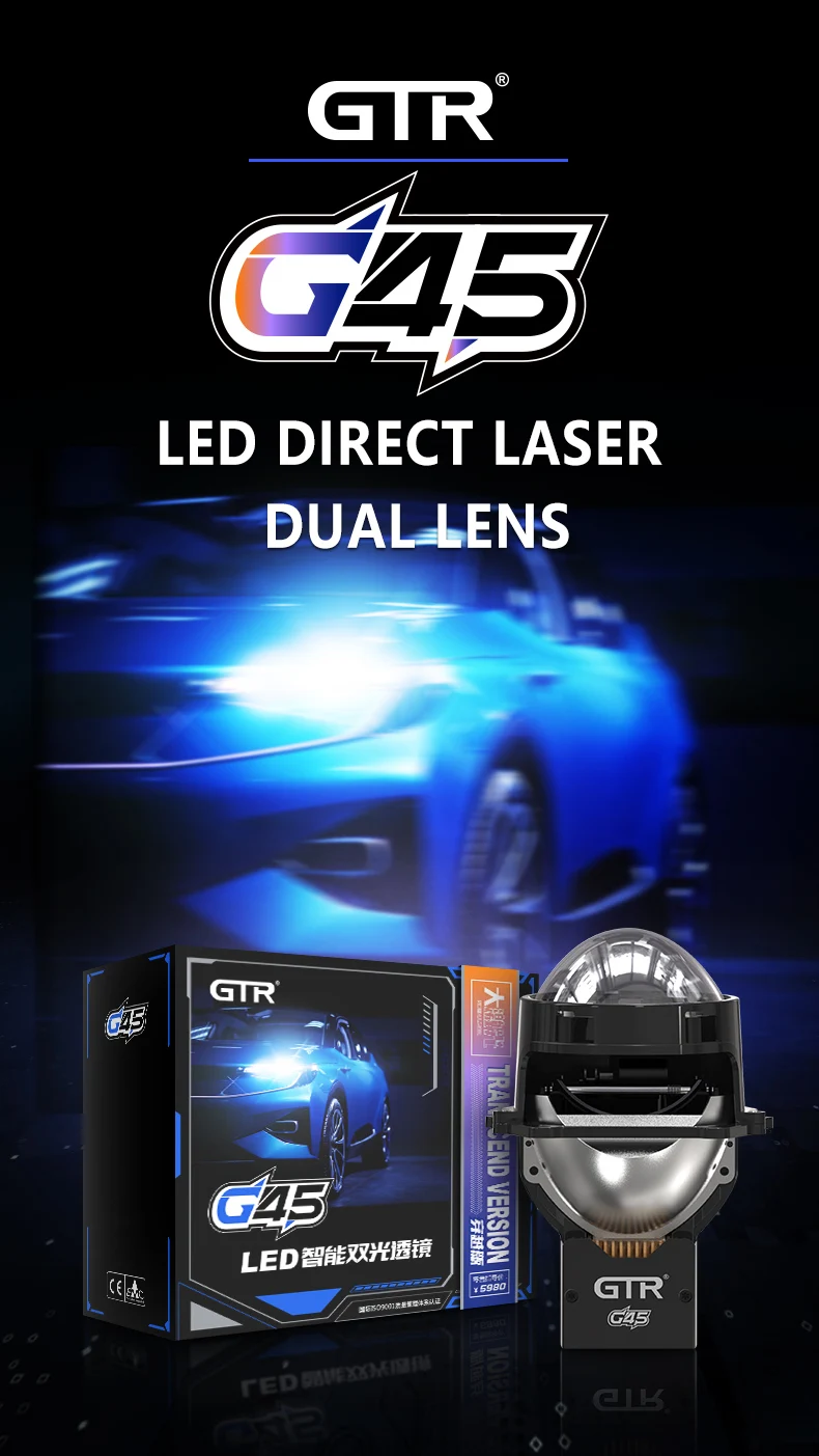 GTR Black New Arrival G45 Laser Headlight - 3 Inch 5500k 70W