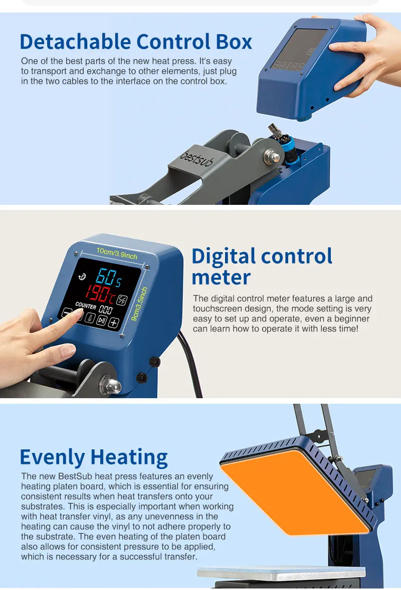 Bestsub 16x24 Sublimation Heat Press Machine - Flat T Shirt Transfer ...