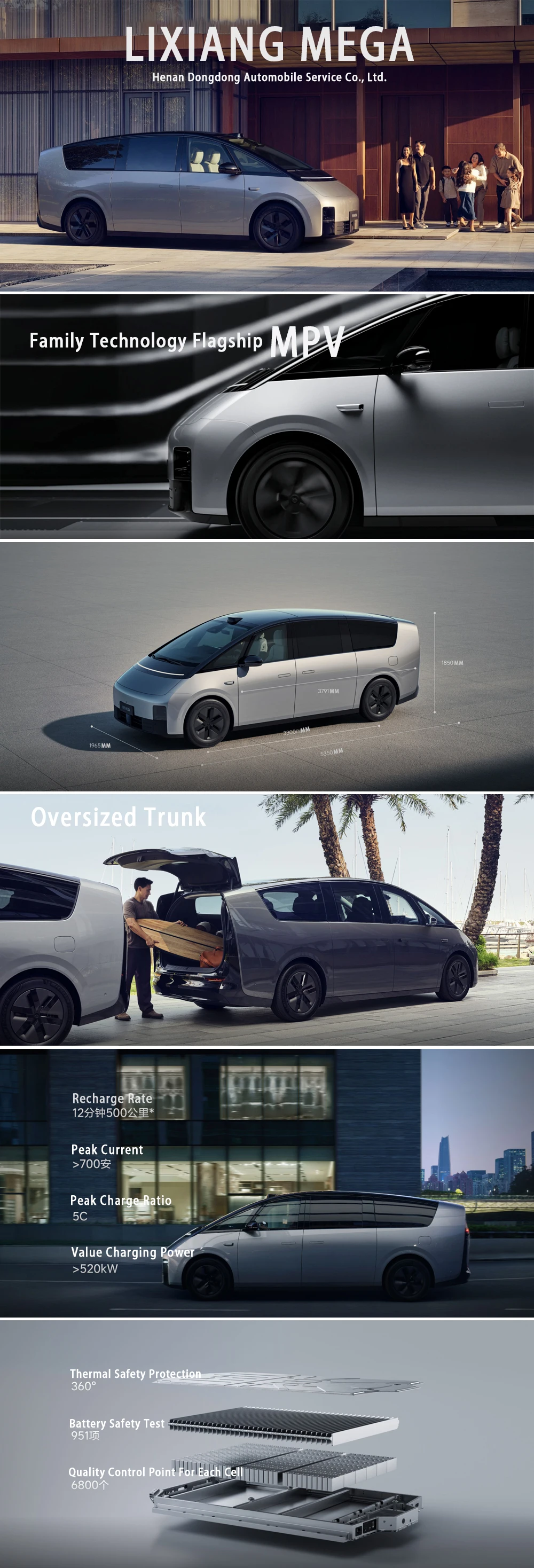 New Ev Car Lixiang Mega 2023 Silver 5 Door 7 Seat Large Mpv ...