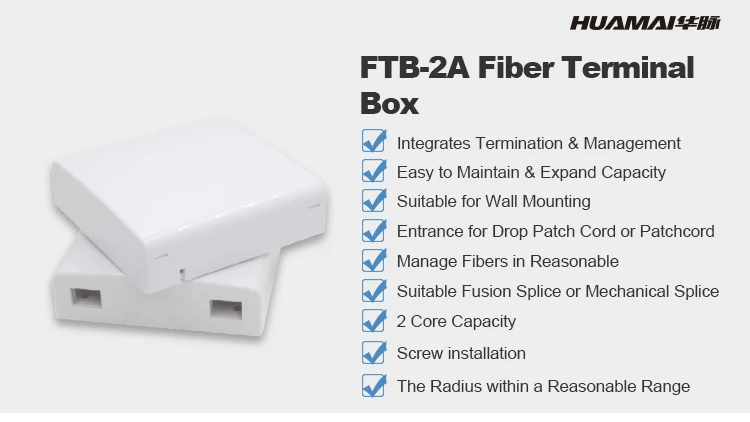 2 Core Ftb-2a Fiber Optic Ftth Box Indoor Fiber Terminal Box - Buy High ...