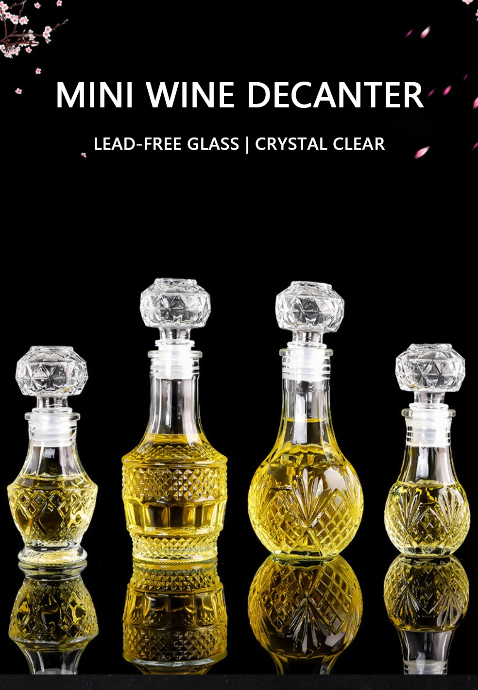 New Creative 50ml Lead-free Mini Crystal Glass Decanter Bar Wine ...