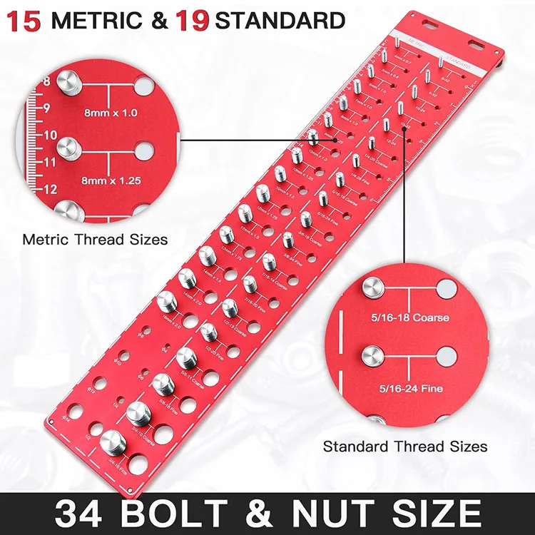 34 Nut and Bolt Thread Checker Bolt Size and Thread Gauge 19 Standard ...