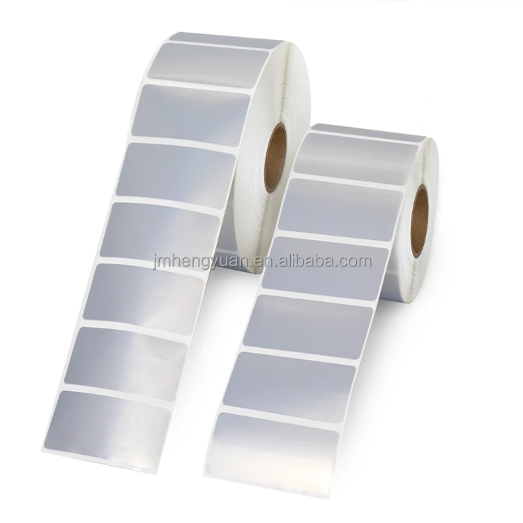 Custom Size Blank 50x25mm Pet Film Printing Silver Blank Label Paper ...