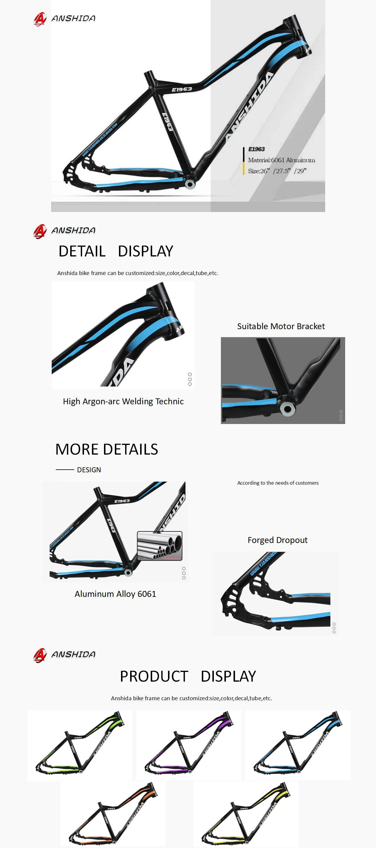 6061 Aluminum Frame Mtb Ebike Frames Electric Bicycle Frame| Alibaba.com