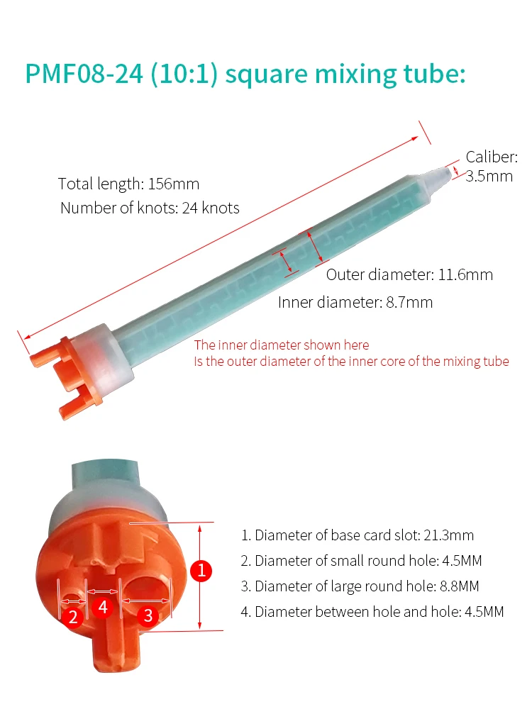 Square Shape Static Mixer AB Glue Static Mixer Two Adhesives Mixing ...