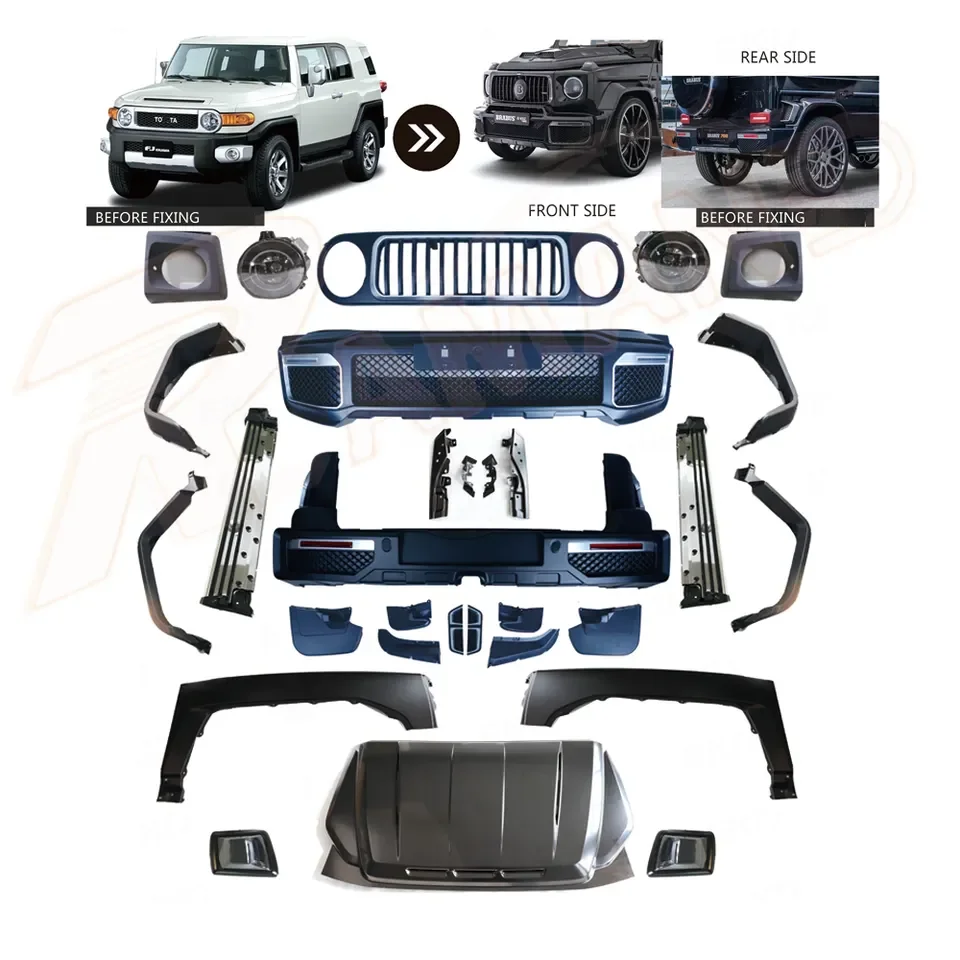 Bodykit Fj Cruiser Convert To G63 Front Bumper Headlight Body Kit For ...
