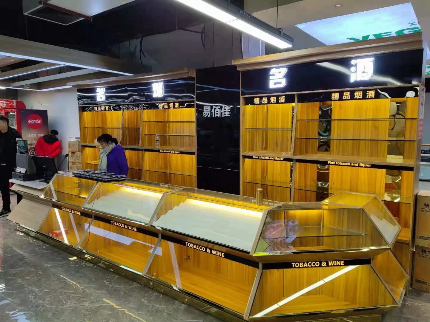 Custom Modern Retail Cashier Counter Cashier Table Wooden Boutique ...