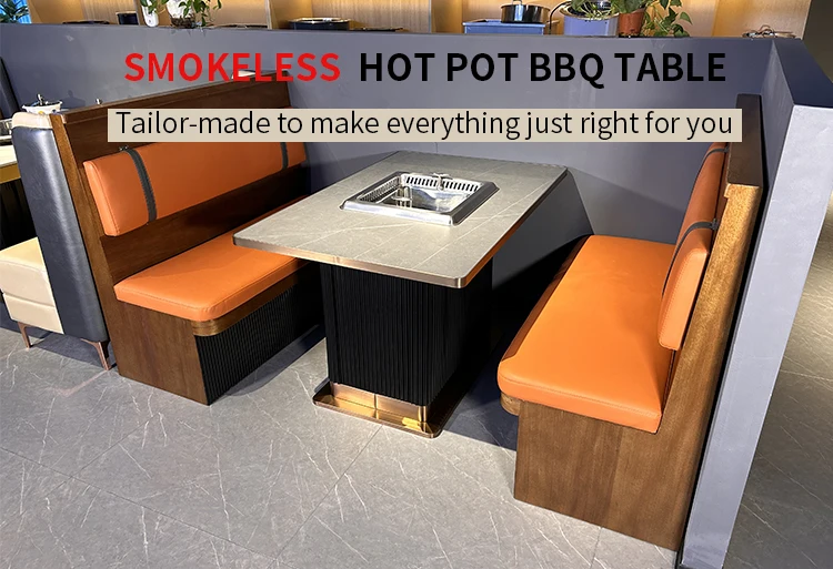 Modern Commercial Furniture Restaurant Dining Table Set Built-in ...