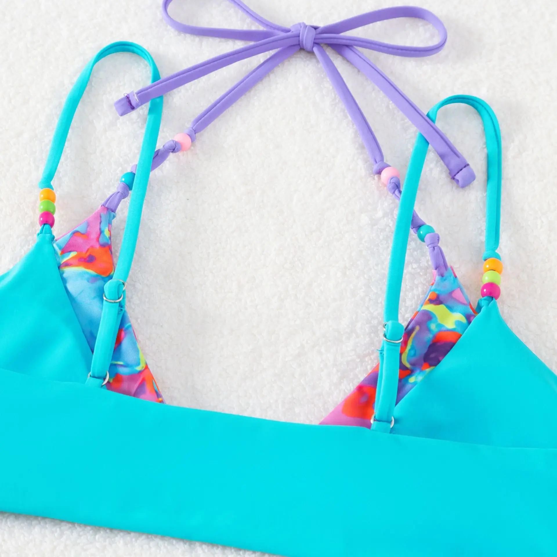 Swimwear Women Fake 2 Layers Reversible Beach Swimming Bathing Suits ...