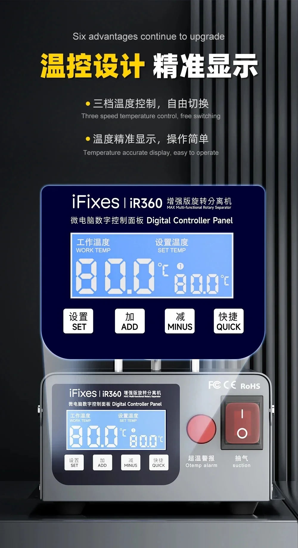 Ifixes IR360 - Versatile Rotary Hot Plate with Touch Screen