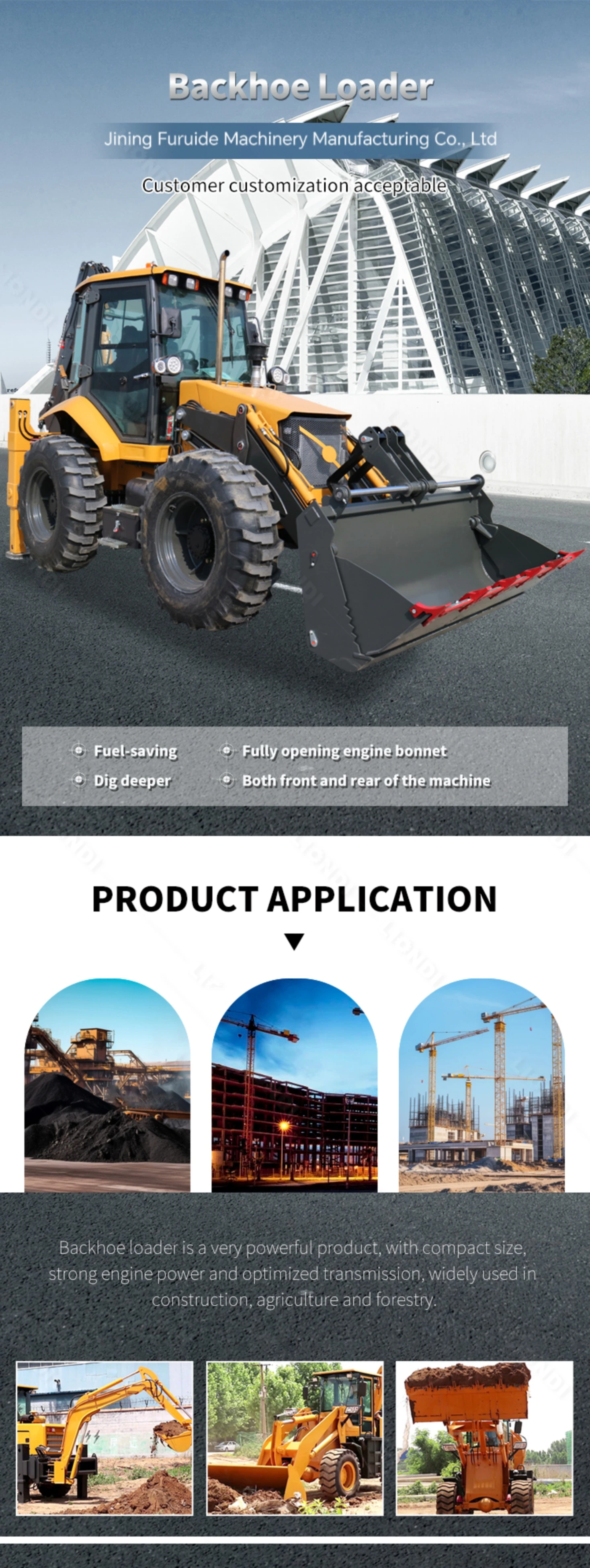 3Ton-10Ton Cheap Wheel Backhoe Loader CE/EPA Diesel Earthworks Backhoe ...