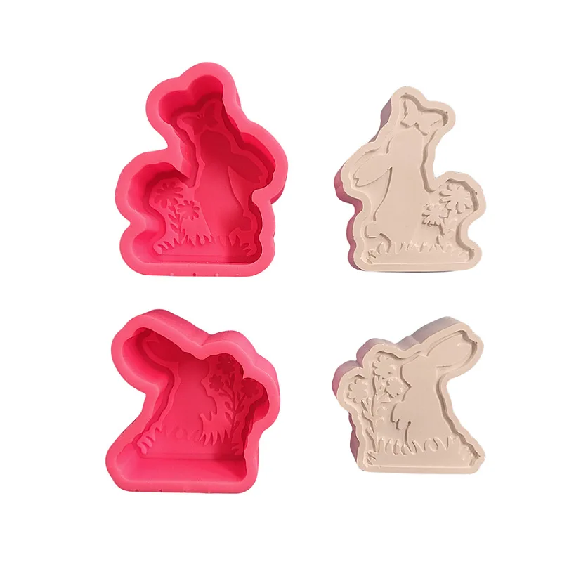 Rabbit Kisses Butterfly Plaster Silicone Mold Spring Flower Rabbit ...