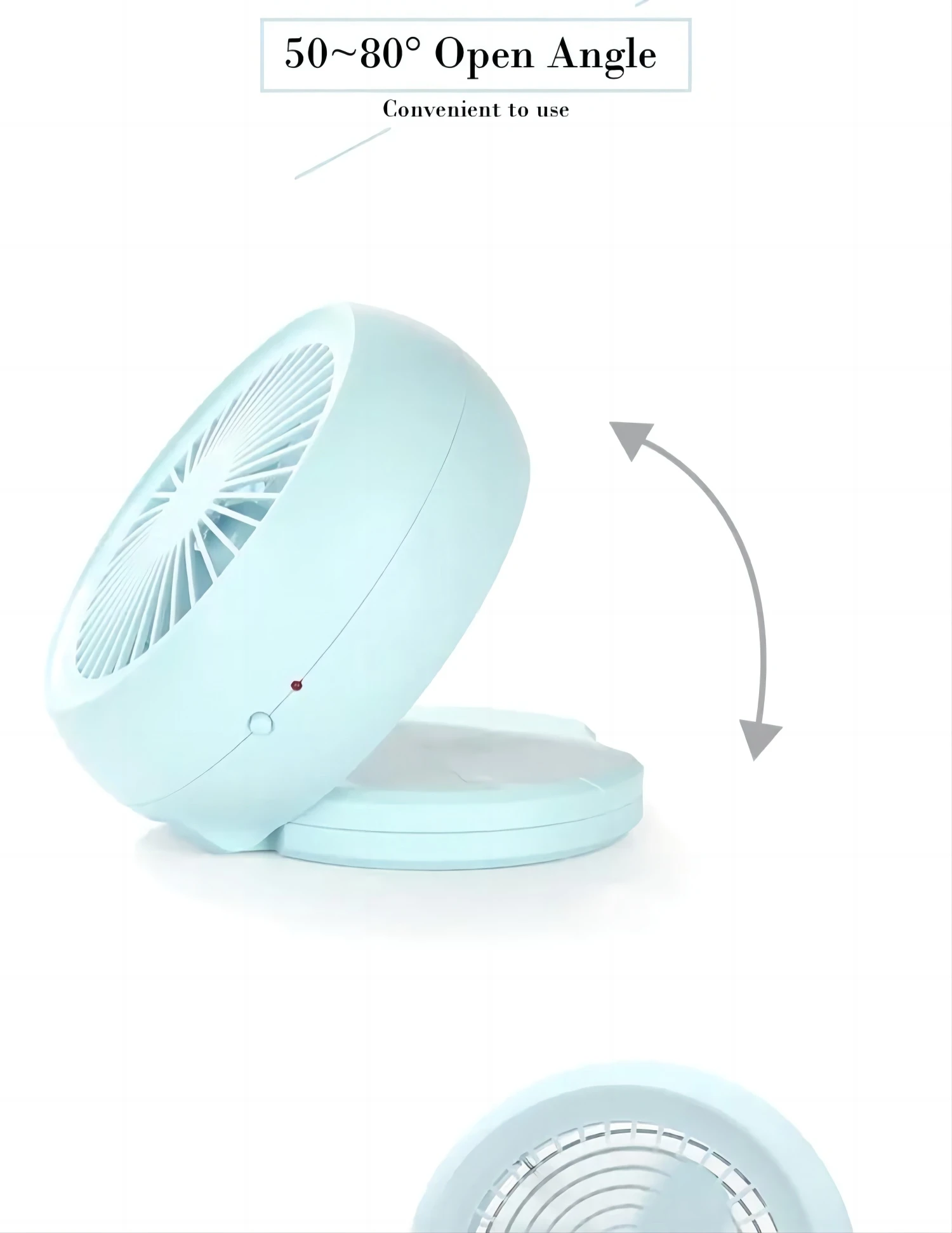 Small Rechargeable Energy Storage Folding Fan 6" Portable Foldable Mini ...