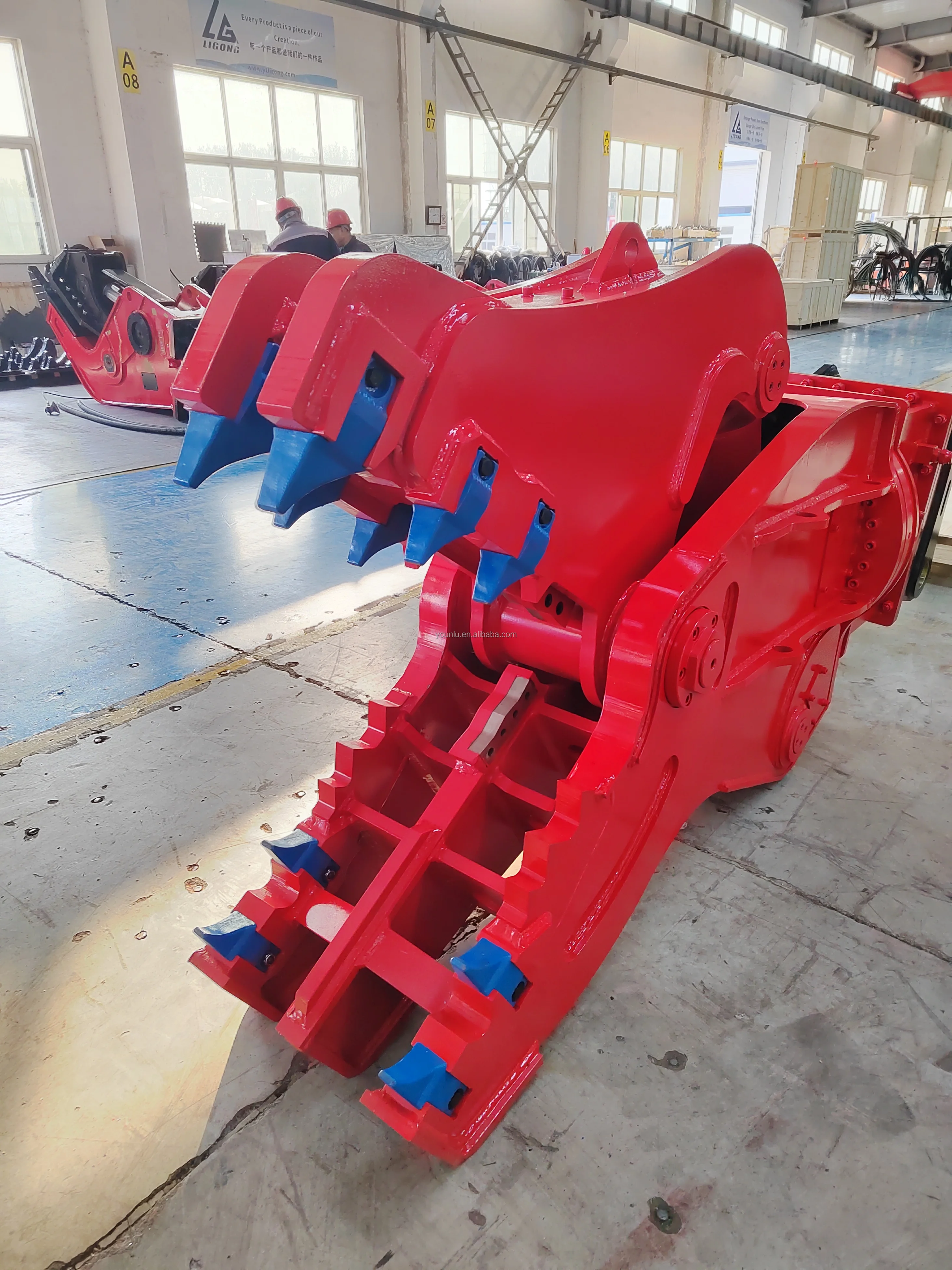 Excavator Rotating Concrete & Rebar Pulverizer, Hydraulic Rock Crusher ...