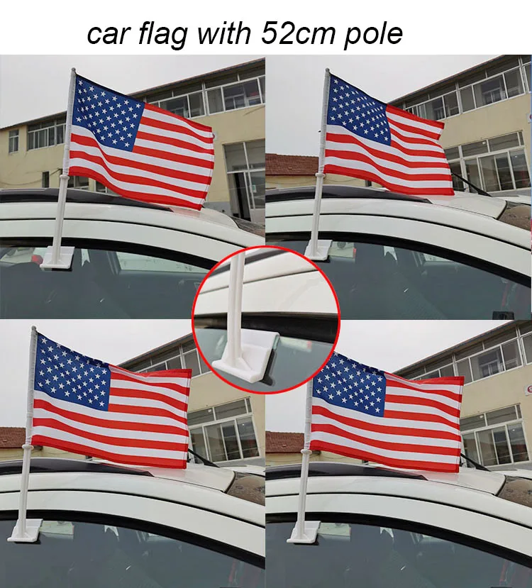 Customized Design Double-sided Car Window Flag Frame Mini National Flag ...