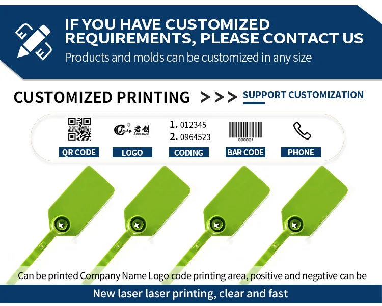 Jcps301 300mm Length Qr Code Plastic Seal Security Plastic Seal Tags ...