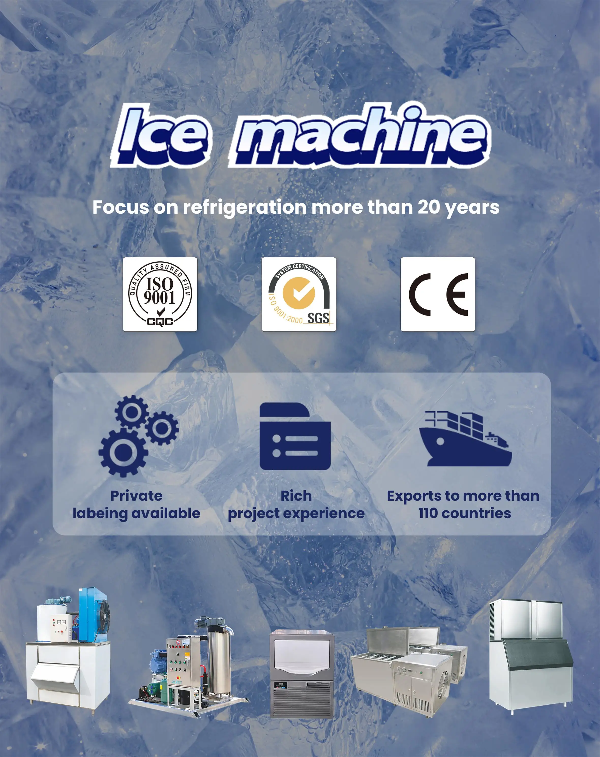 Hot Sale 36kg~1000kg Ice Making Machines Commercial Ice Cube Making