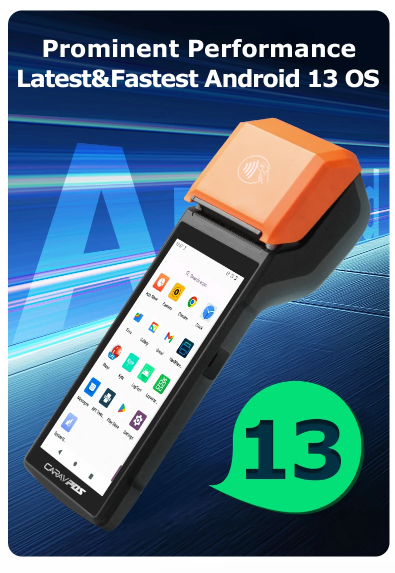 POS Terminal Android 13 8 Core Handheld Smart POS Printer