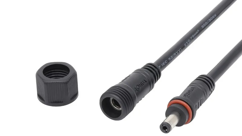 2 Pin Black White Pvc M14 Water Proof Dc Cable Connector 5.5*2.1 5.5*2. ...