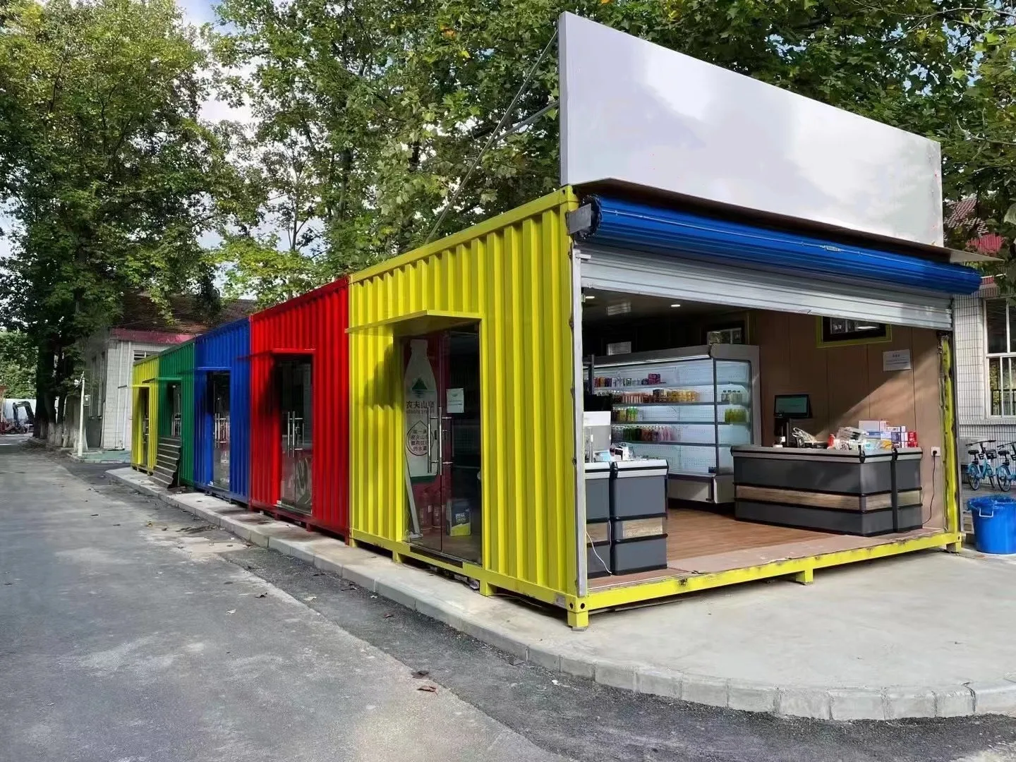 Prefabricated Modular Mobile Container Shop Booth Movable Shop Shipping ...