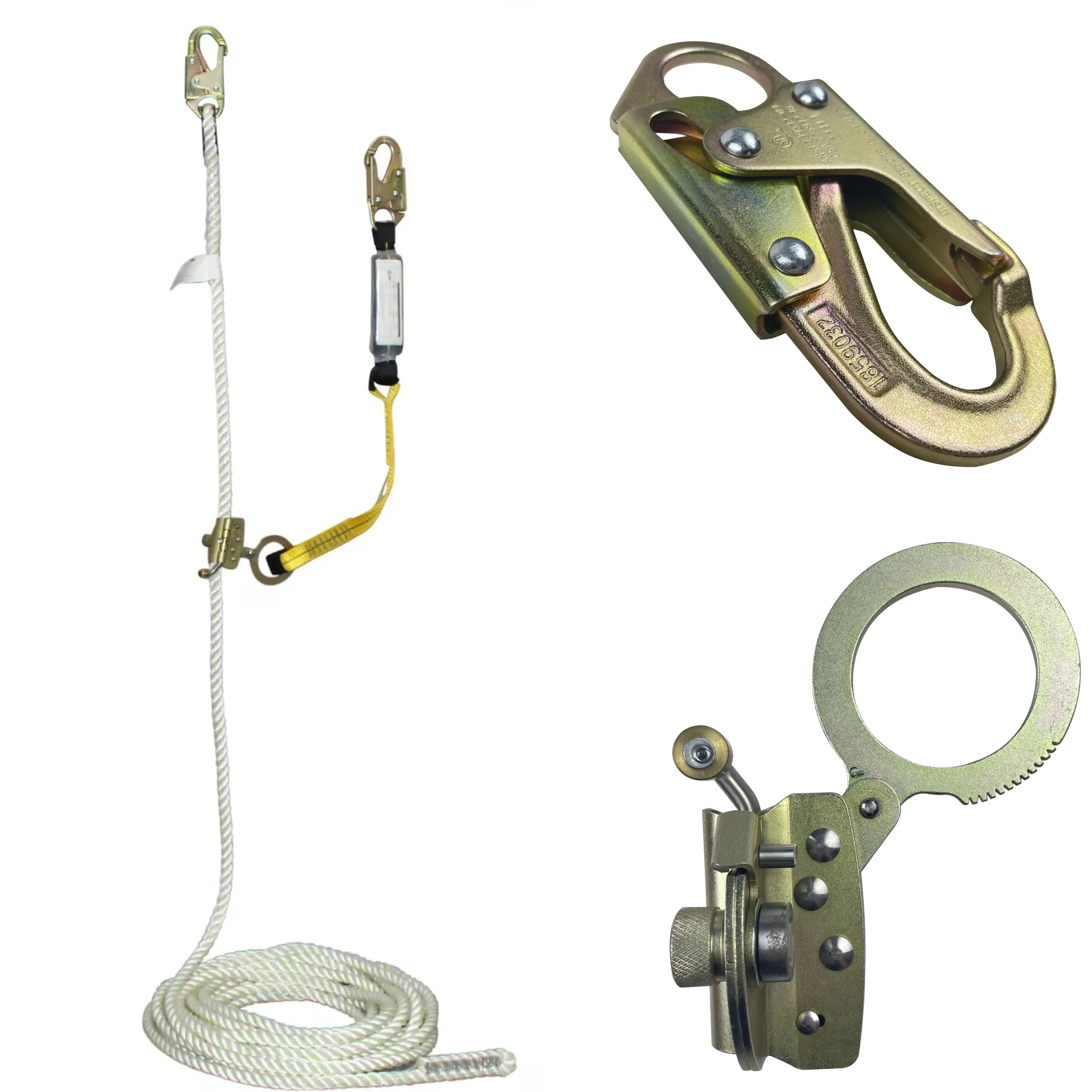 Ansi Safety Rope Lifeline With Shock Absober And Rope Grab Suitable For ...