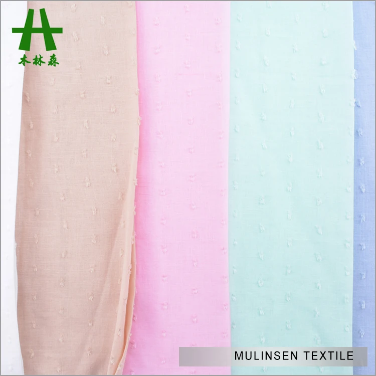 Mulinsen Textile Light Weight Swiss Dots Pure White Color Dyed Voile ...