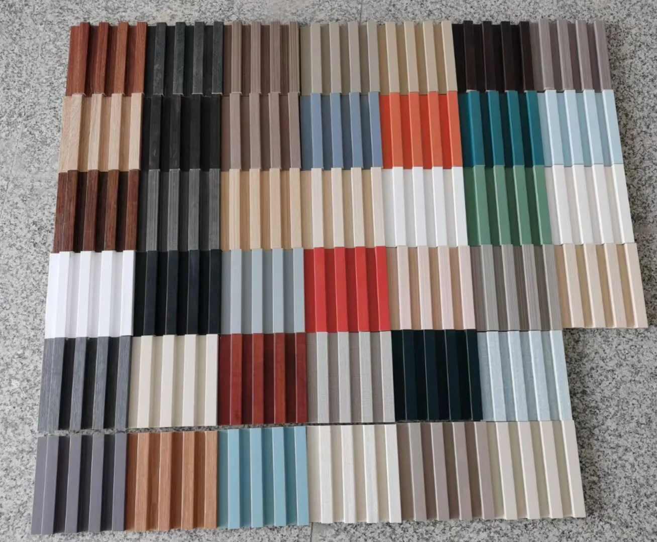 Waterproof WPC Fluted Grate Board PVC Wooden Grain Panel Decorative ...