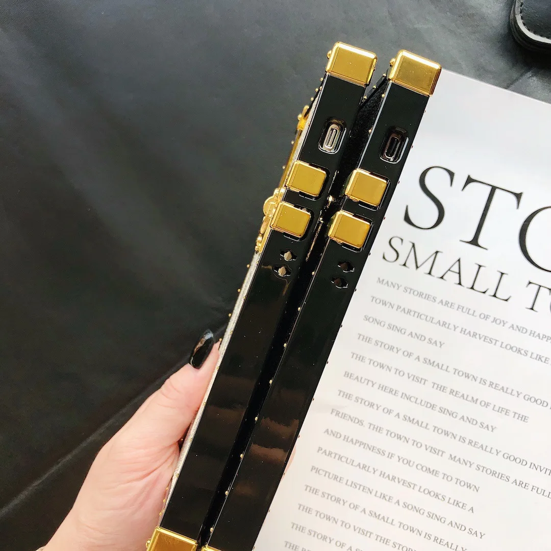 Designer Brand Luxury Pu Leather Phone Case With String For Iphone ...