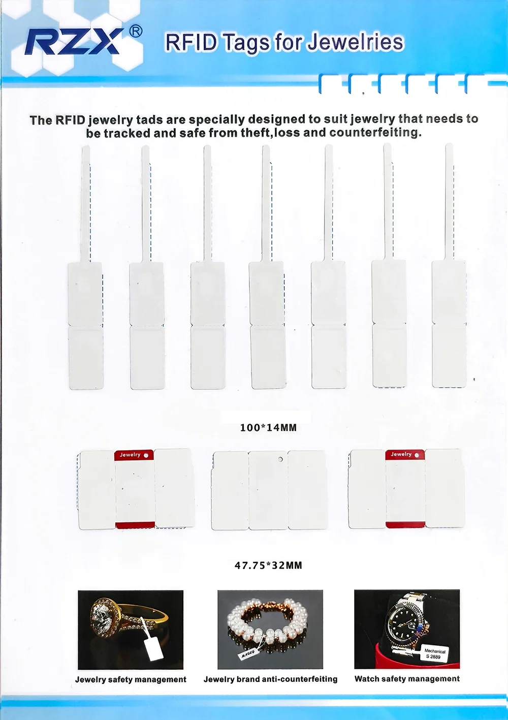 UHF 860-960mhz Printable RFID Jewelry Label Tag for Jewelry Inventory ...
