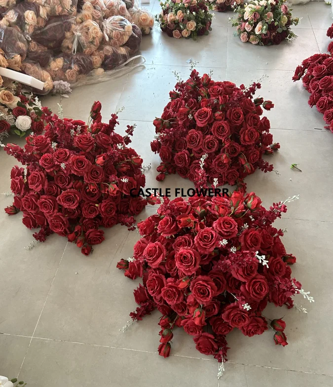 D-fr001 White Rose Centerpieces Silk Flowers Wedding Props For Stage ...